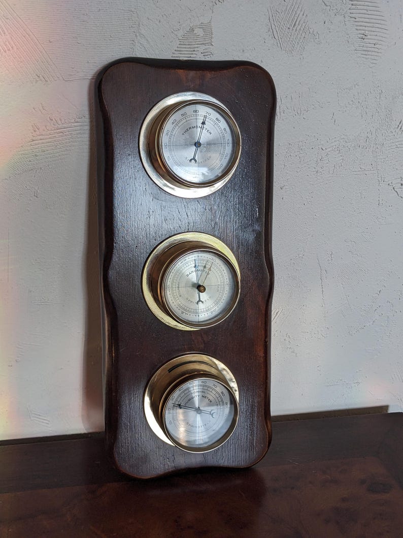 Vintage Dark Wood Springfield Classic Weather Station - Etsy