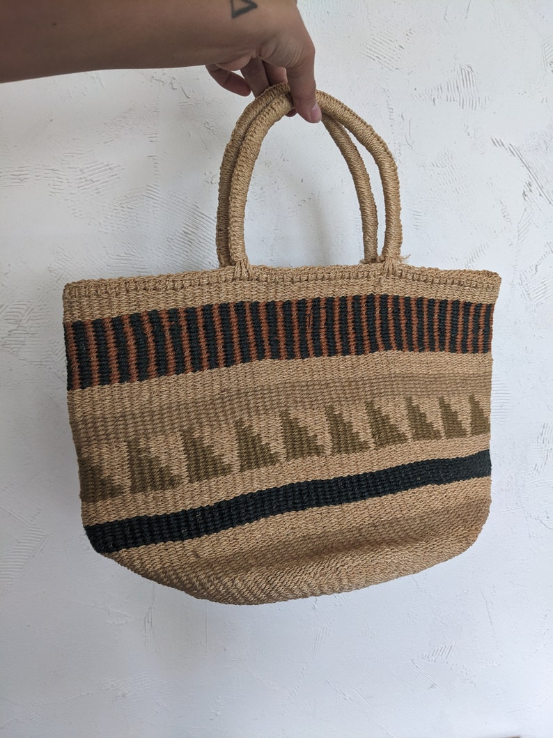 Vintage Handwoven Sisal Basket Purse - Etsy