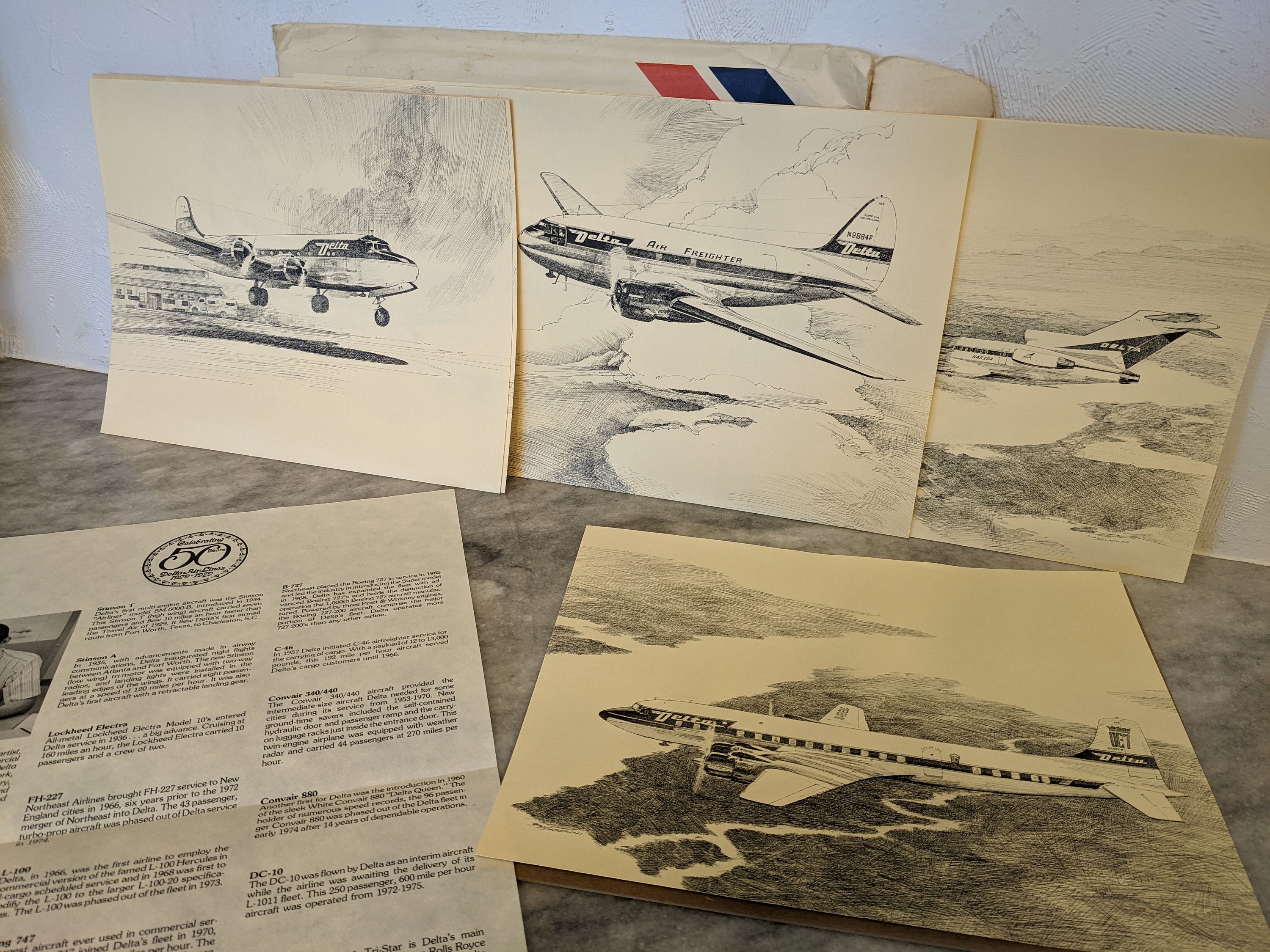 1979 Delta Airlines 50th Anniversary Boeing Collector Prints - Etsy Canada