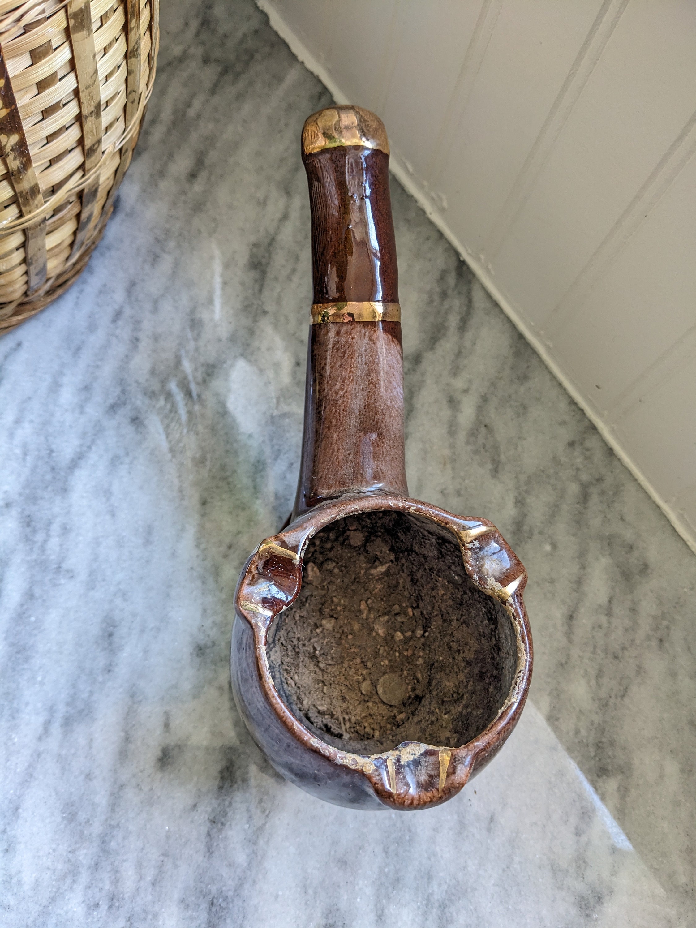 Vintage Ceramic Pipe Planter - Etsy