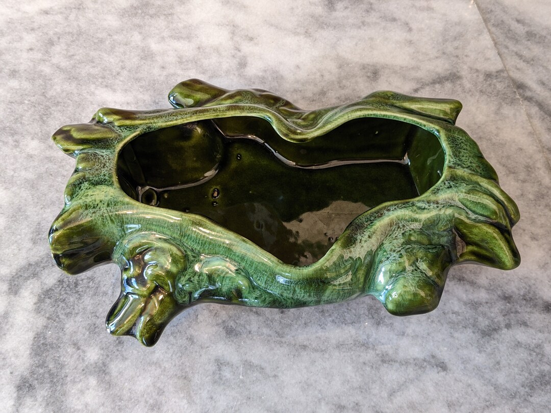 Vintage Ceramic Tree Trunk Dish Planter - Etsy