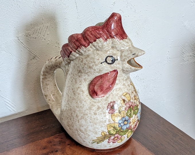 Vintage Italian Ceramic Rooster Pitcher - Etsy