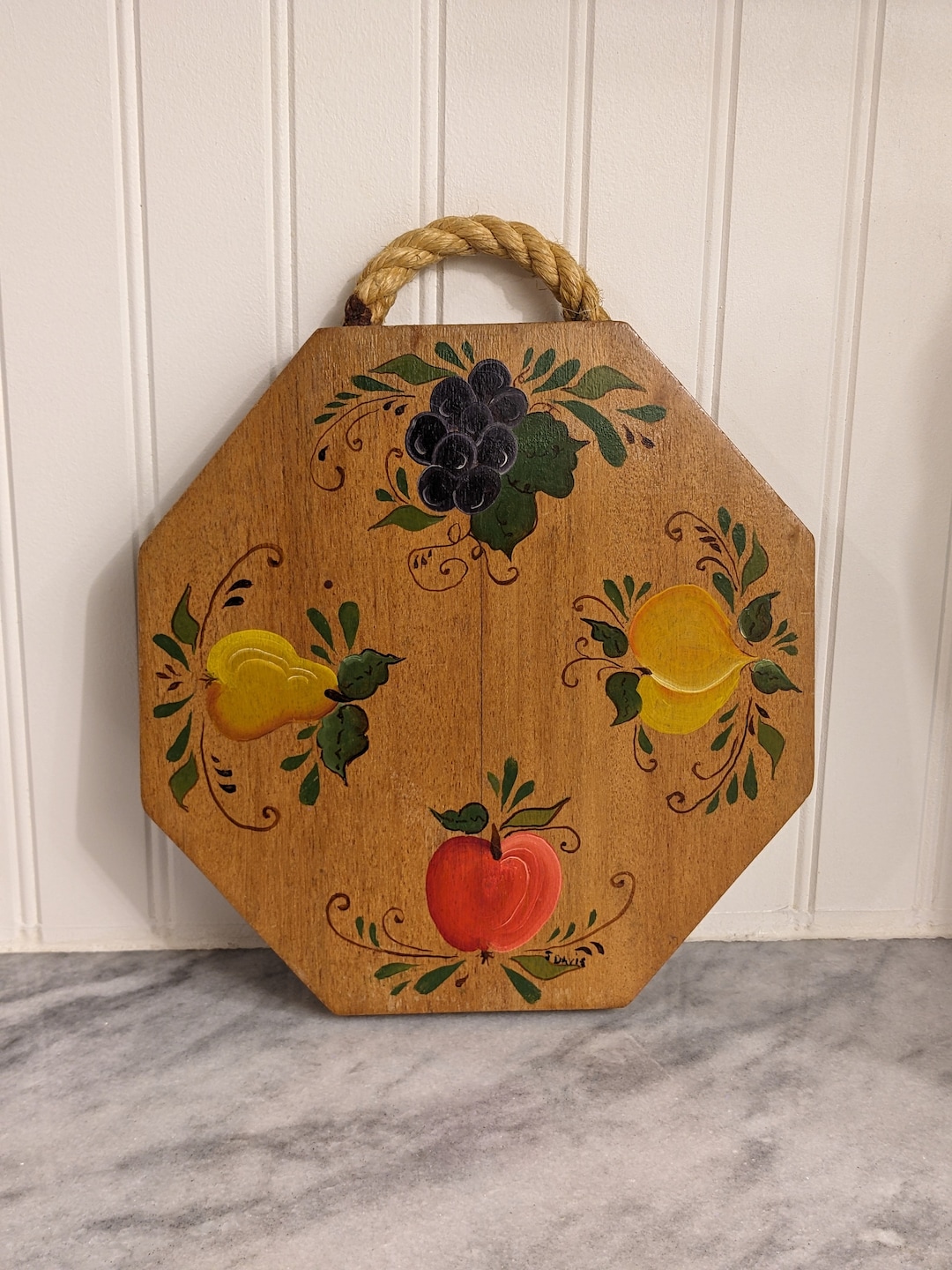Vintage Wooden Handpainted Fruit Trivet Kitchen Decor - Etsy