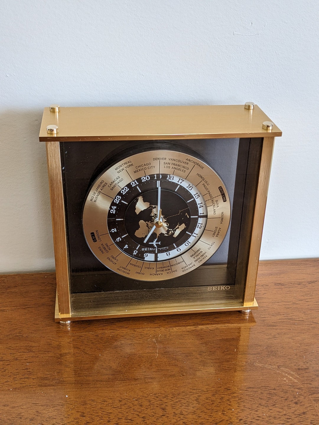 Vintage MCM Seiko International World Time Zones Clock - Etsy