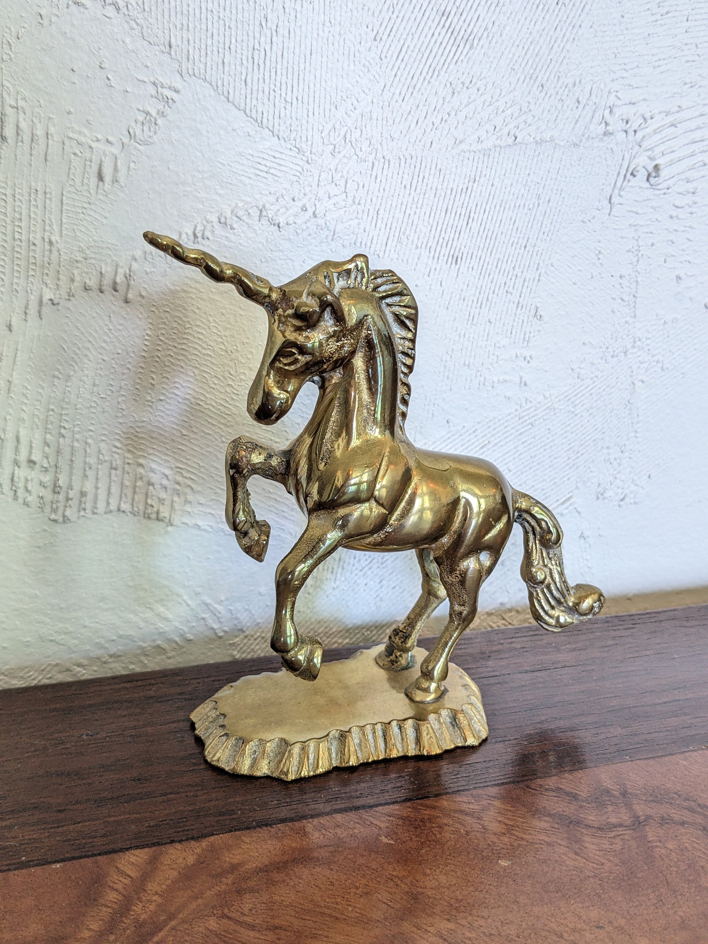Vintage Solid Brass Unicorn Figurine - Etsy