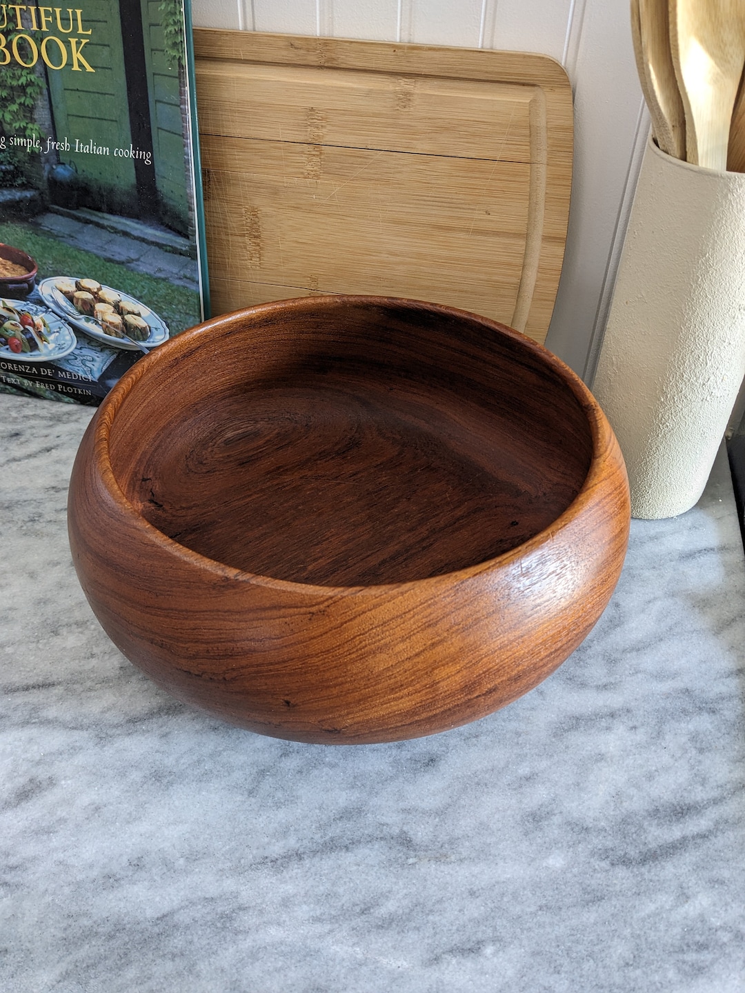 Beautiful Large Wood Teak Serving Bowl - Etsy