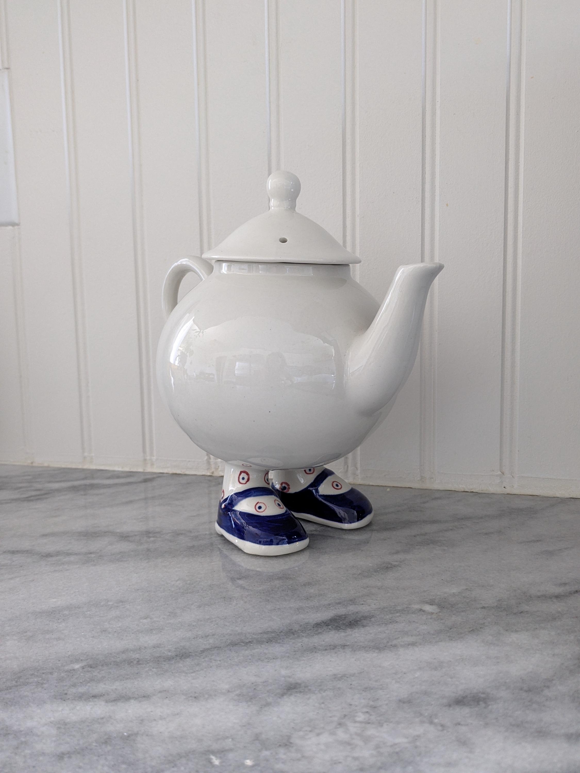 Vintage White Carlton Ware Walking Teapot - Etsy