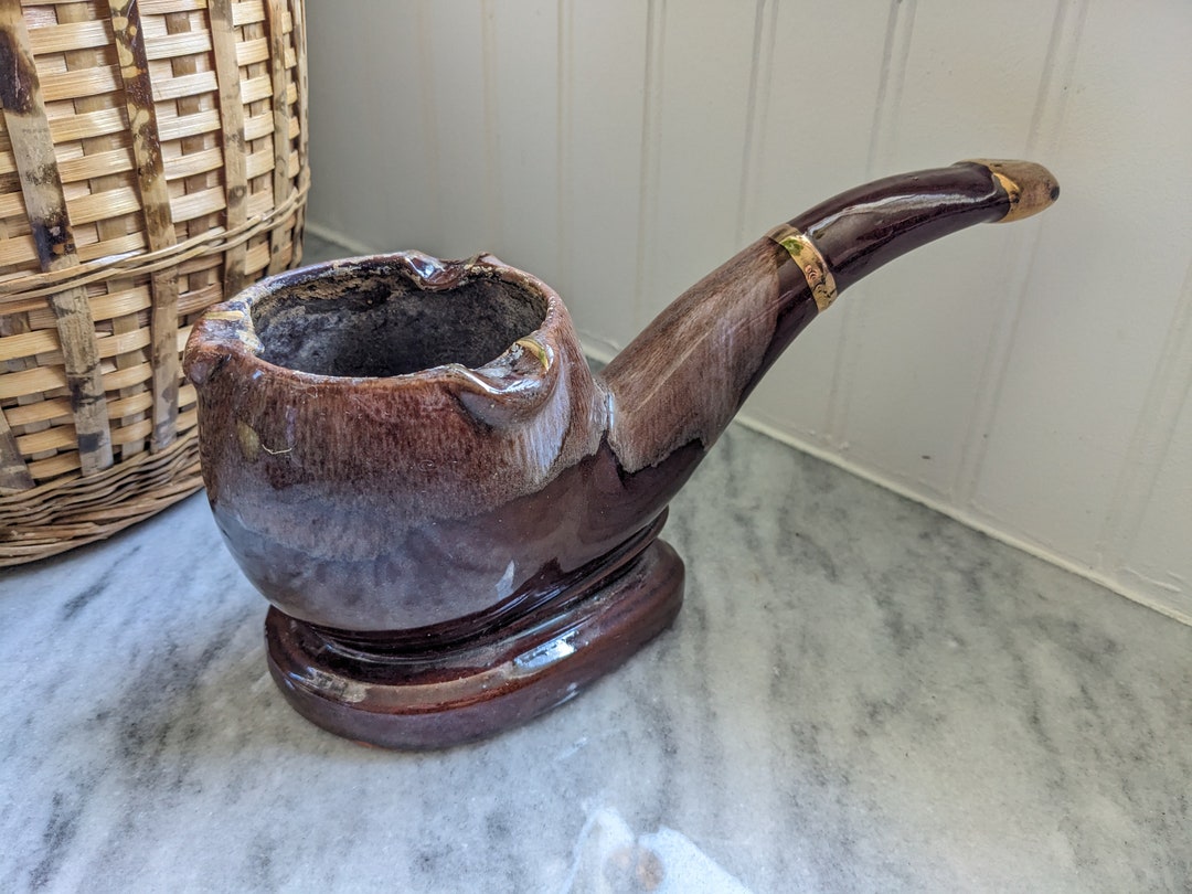 Vintage Ceramic Pipe Planter - Etsy