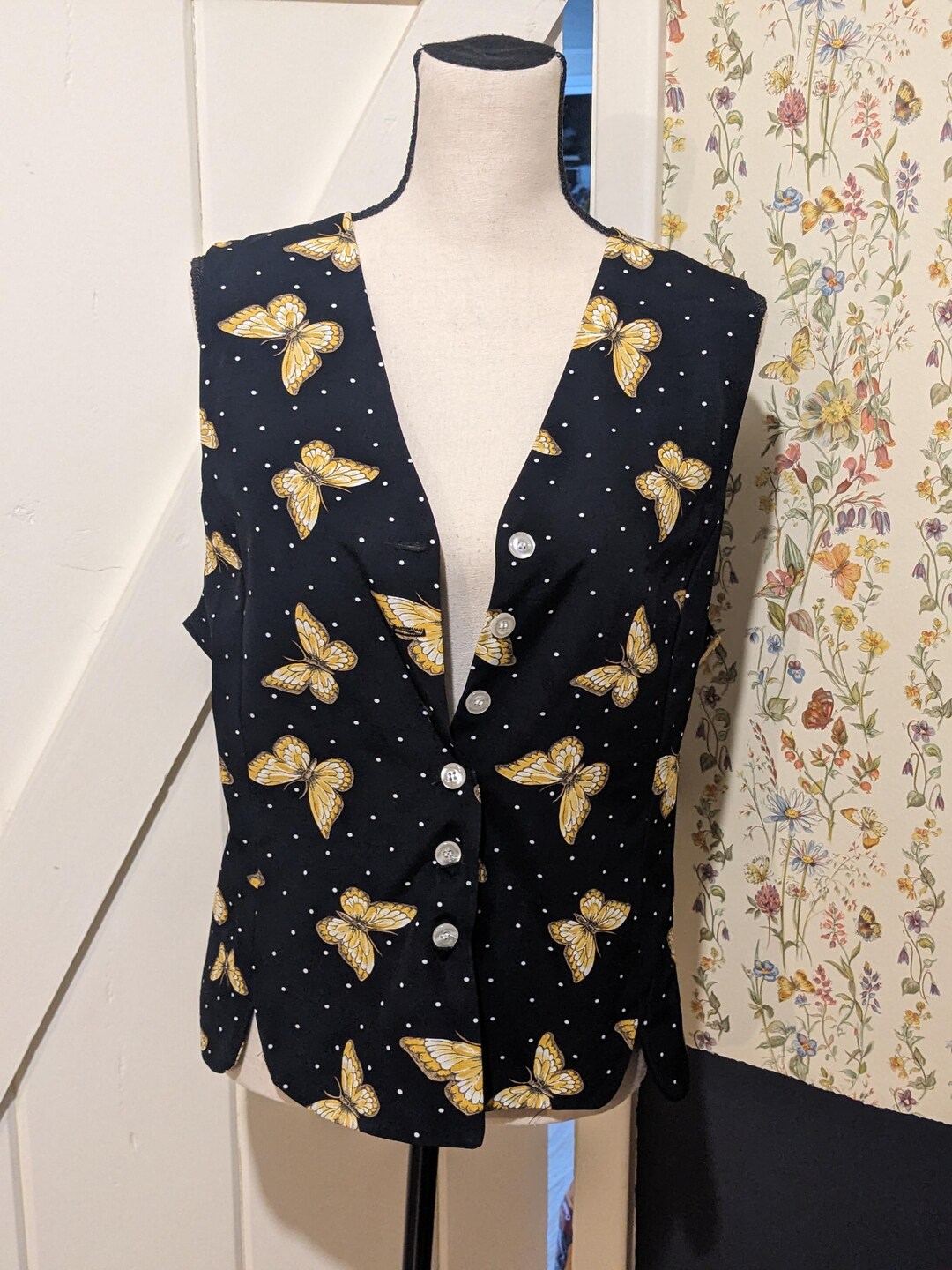 Cute Vintage Butterflies Vest - Etsy