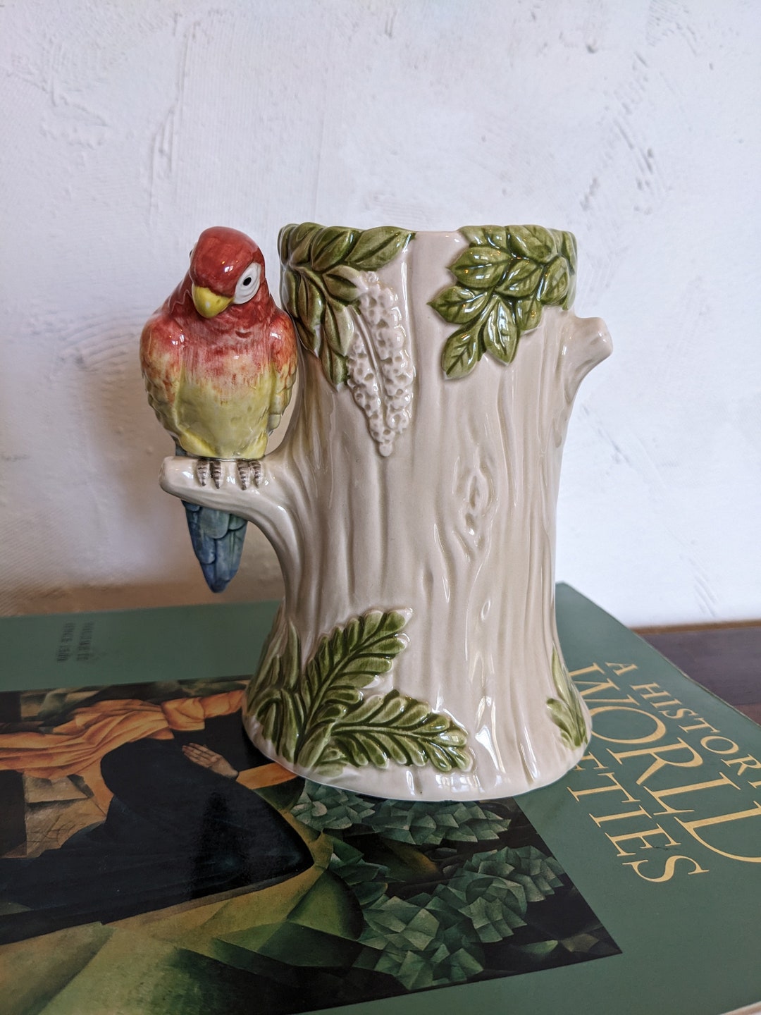 Vintage Otagiri Ceramic Parrot Tree Coin Bank - Etsy UK