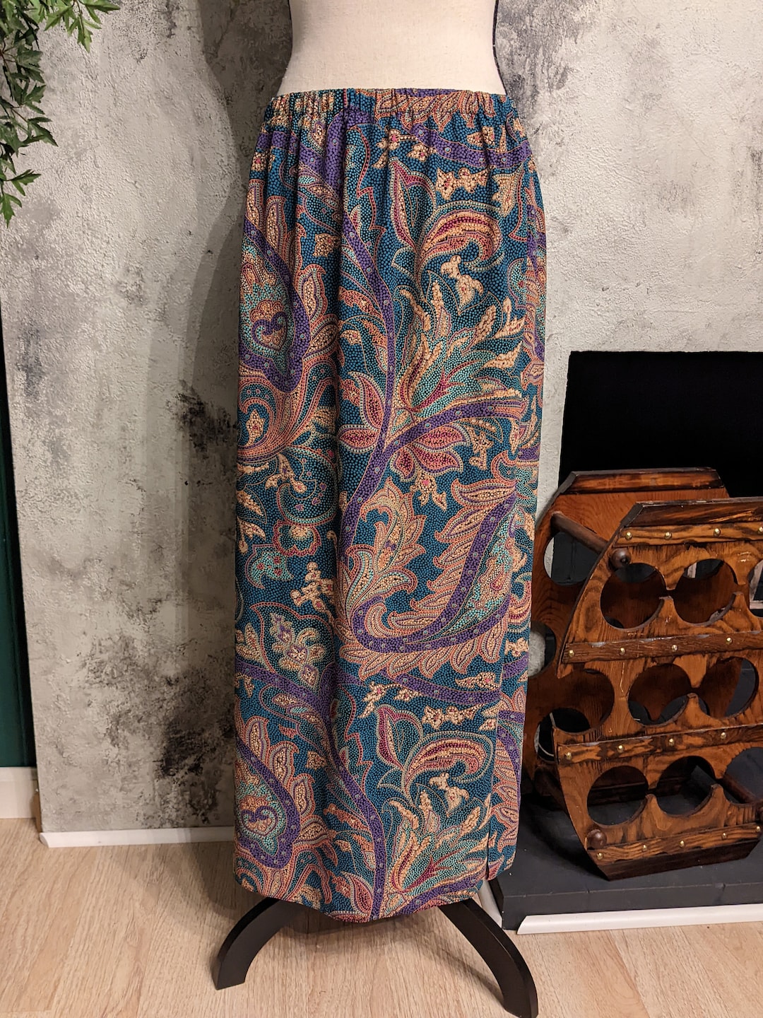 Vintage Sheer Mosaic Pattern Maxi Skirt - Etsy