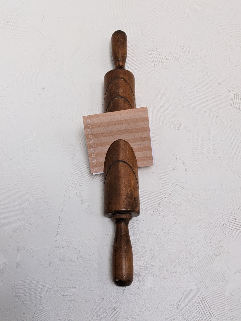 Vintage Rolling Pin Wall Decor Note Card Holder - Etsy