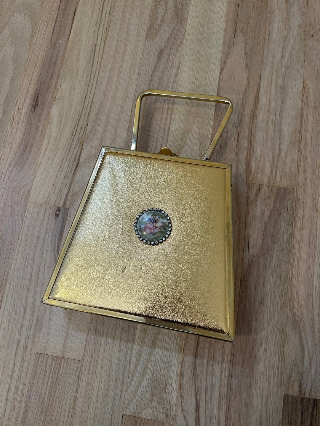 Vintage 1950s Tyrolean Gold Box Purse - Etsy
