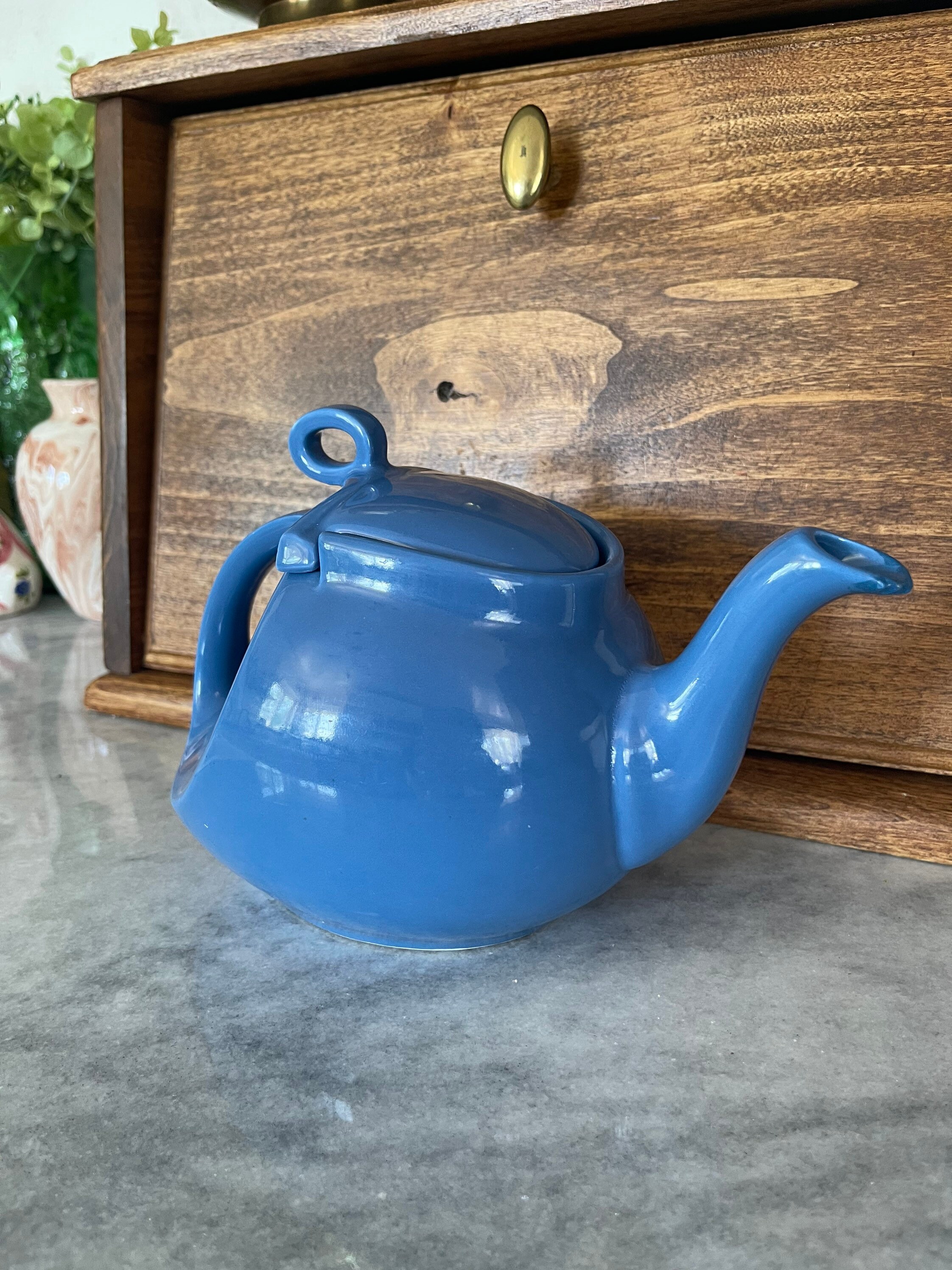 Vintage Blue Art Deco Hall Teapot - Etsy
