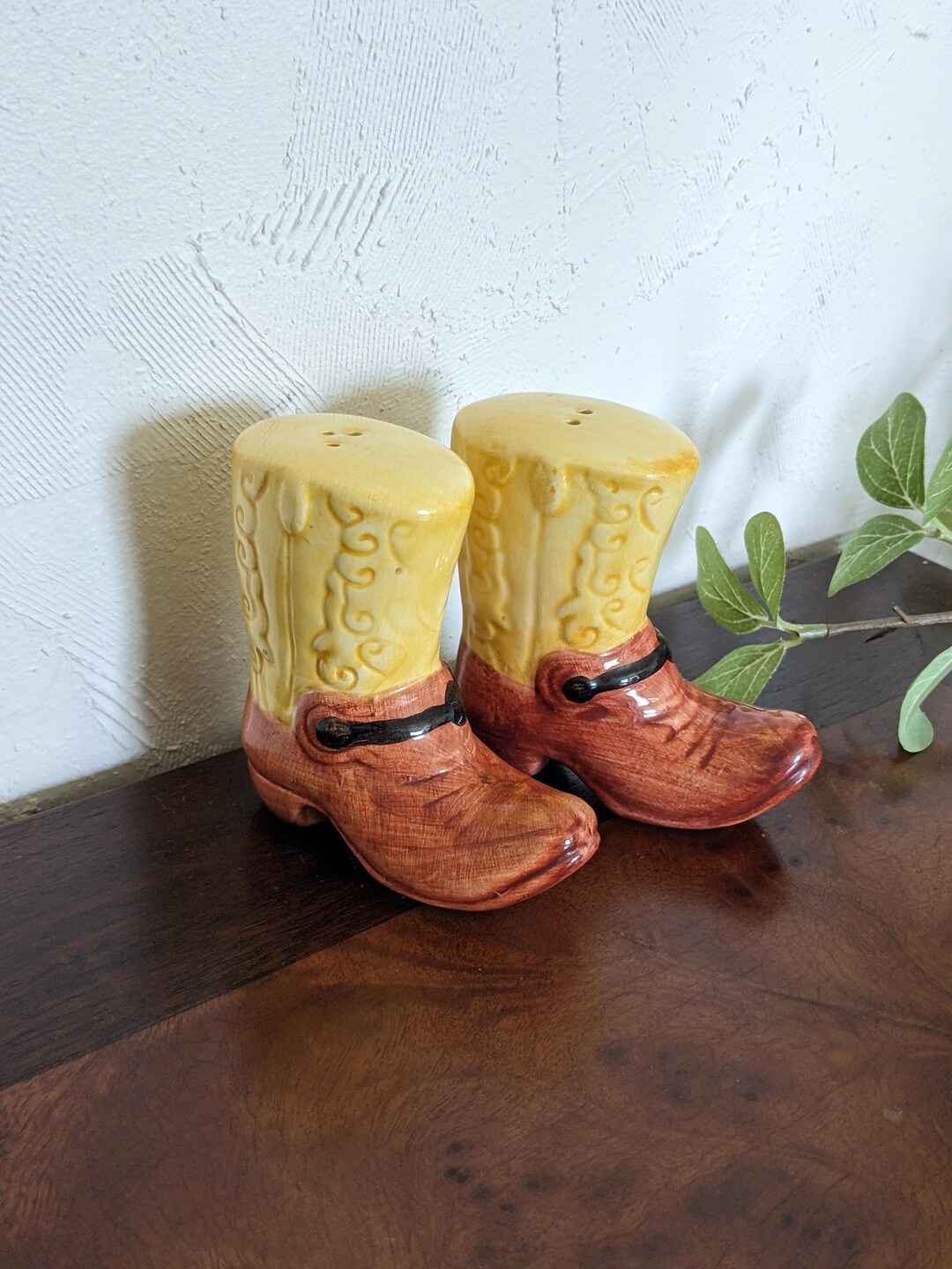 Vintage Ceramic Cowboy Boots Salt and Pepper Shakers - Etsy