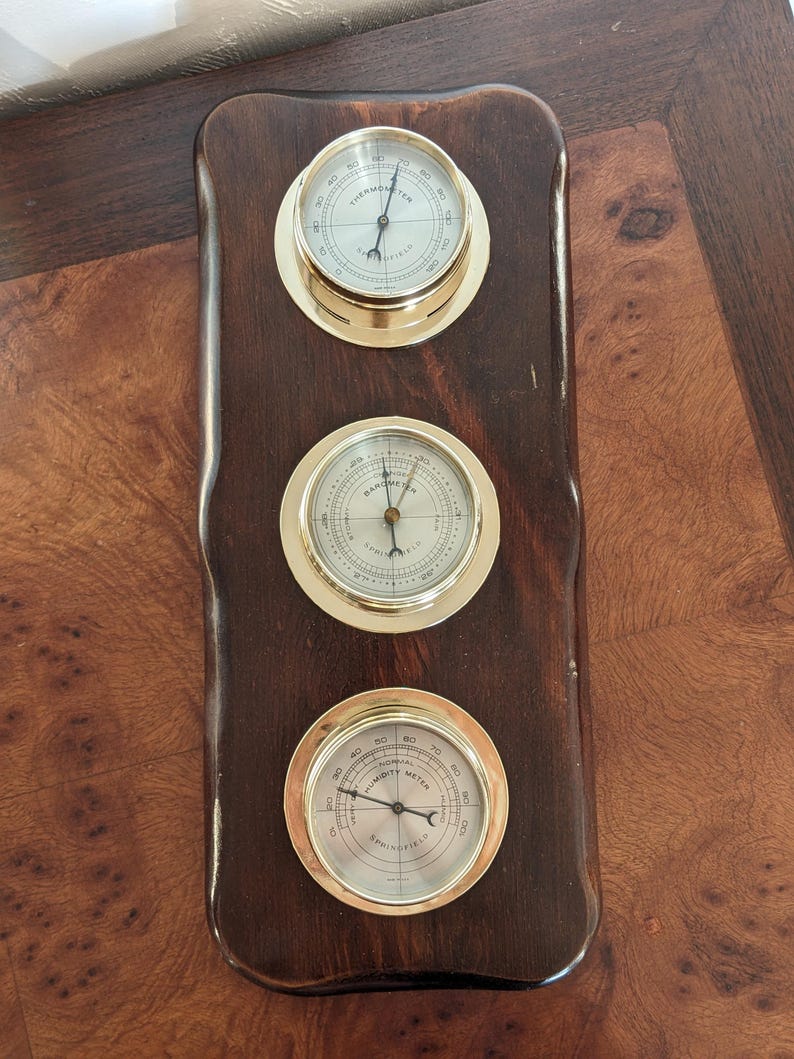 Vintage Dark Wood Springfield Classic Weather Station - Etsy