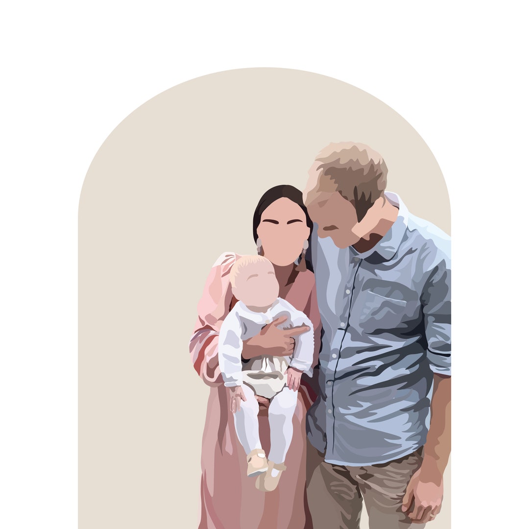 Custom Digital Portraits Minimalist Digital Portrait Gift - Etsy