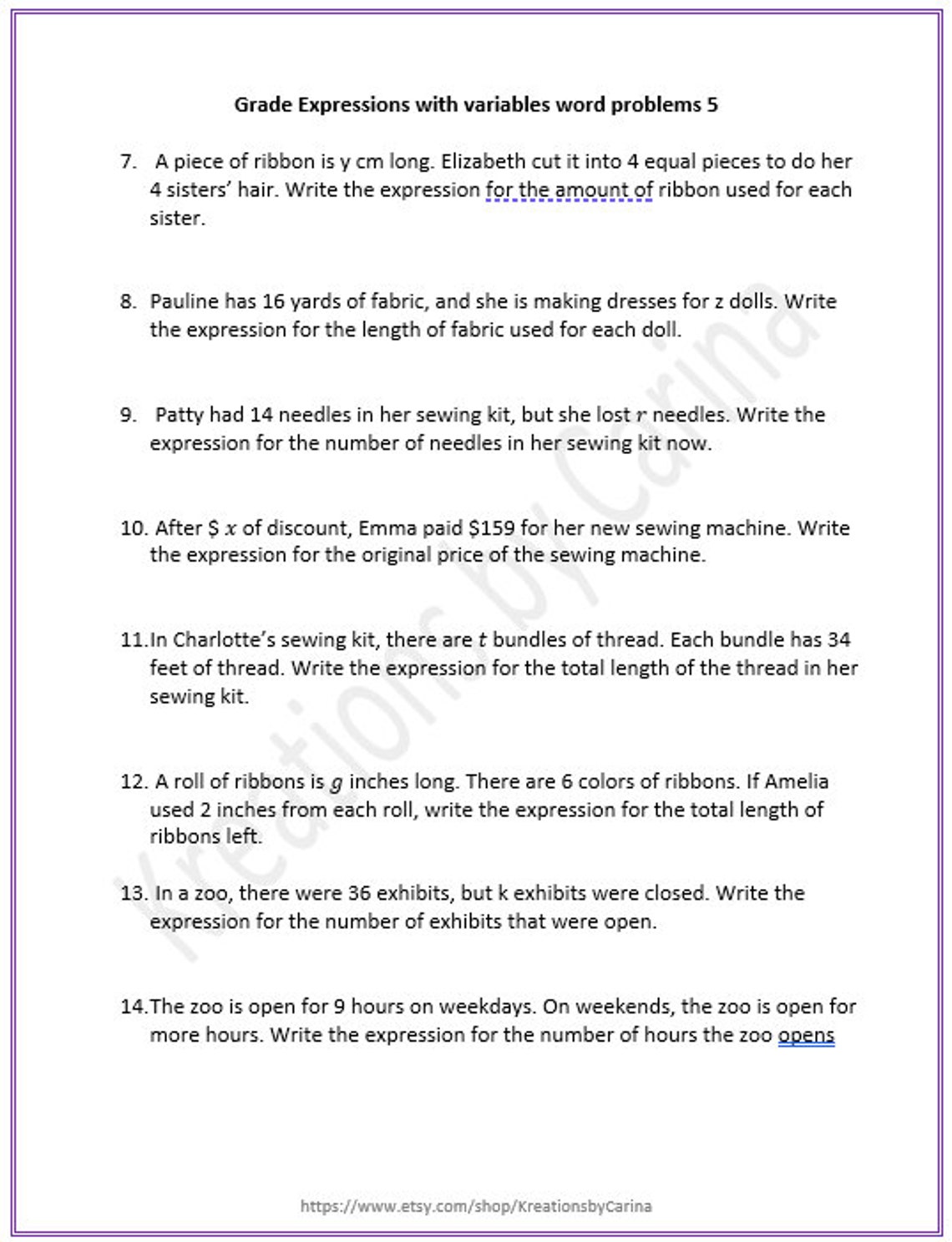 Clue Words for Math Word Problems - Etsy