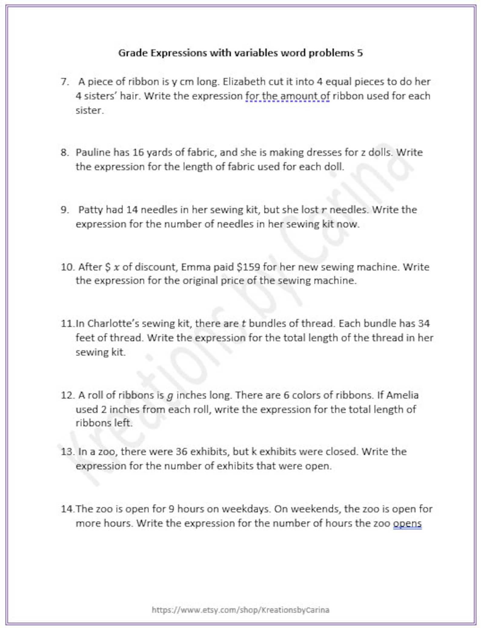 Clue Words for Math Word Problems - Etsy