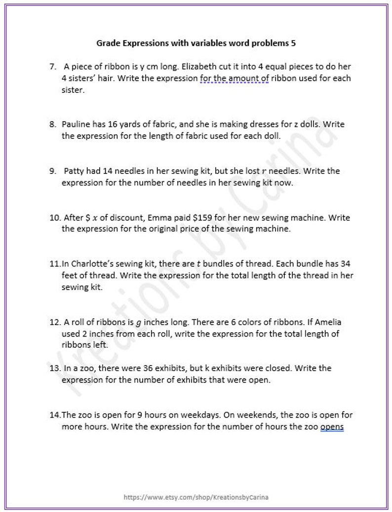 Clue Words for Math Word Problems - Etsy