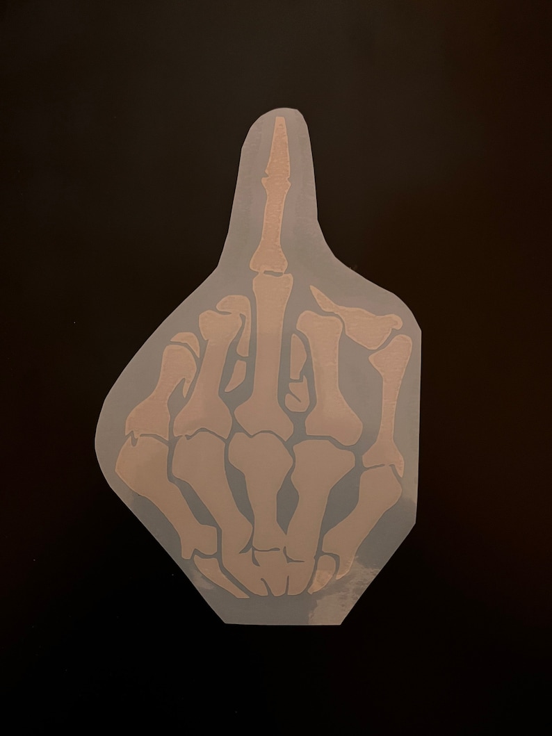 Skeleton Middle Finger Decal - Etsy