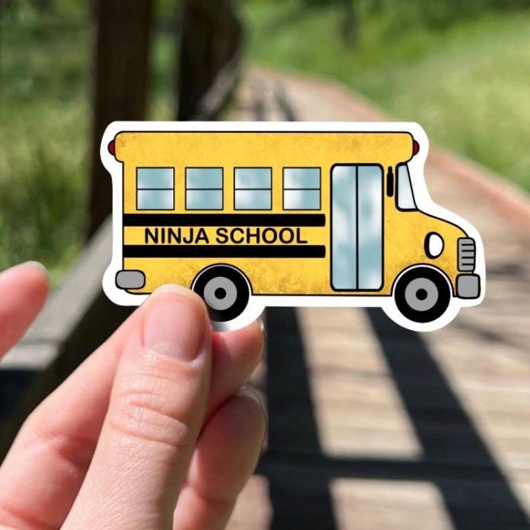 Ninja School Bus Sticker - Etsy