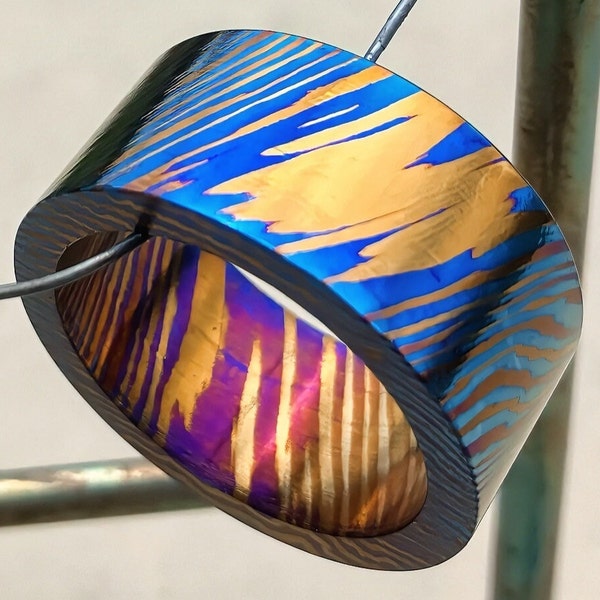 Titanium Damascus Ring - Etsy