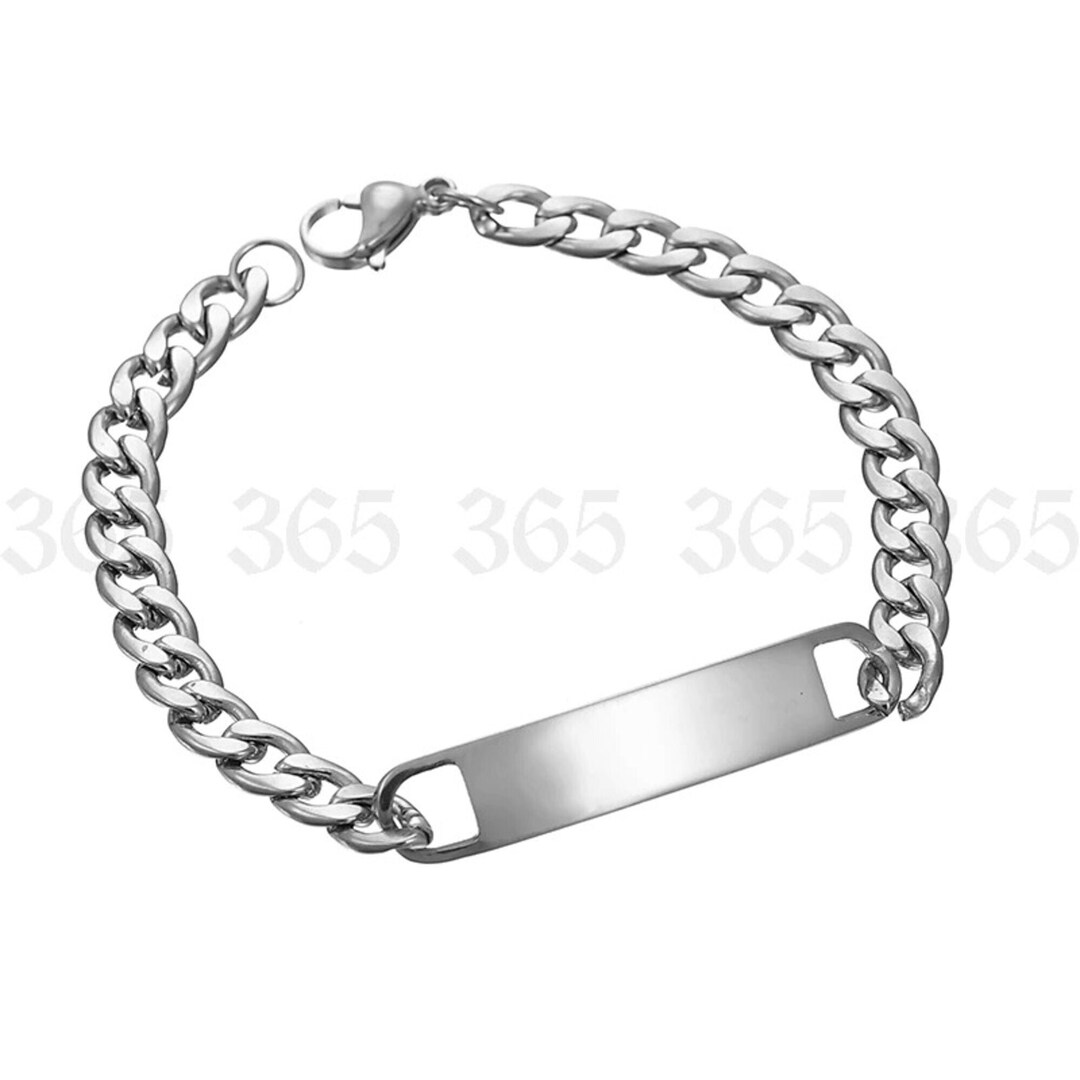 Personalized Sterling Silver Curb Link ID Bracelet: Engraved Nameplate - Etsy
