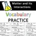 Matter and Its Interactions Science Vocabulary - Etsy