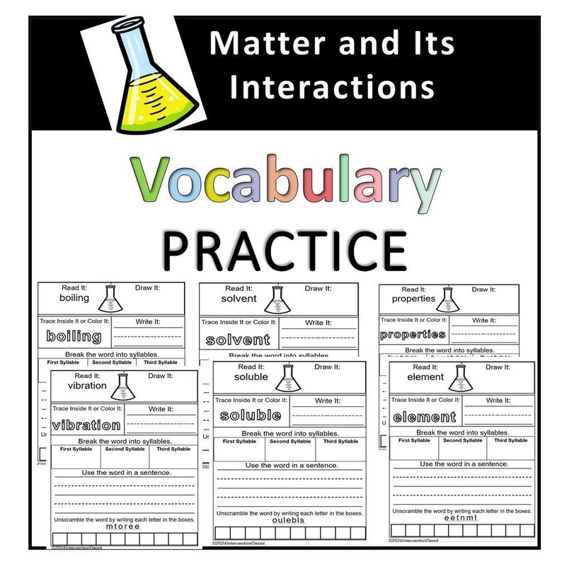 Matter and Its Interactions Science Vocabulary - Etsy