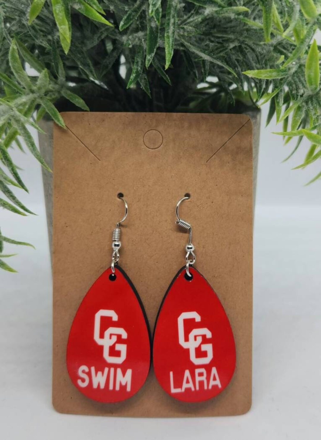 Personalized Swim Team Earrings With Swimmer Name - Etsy