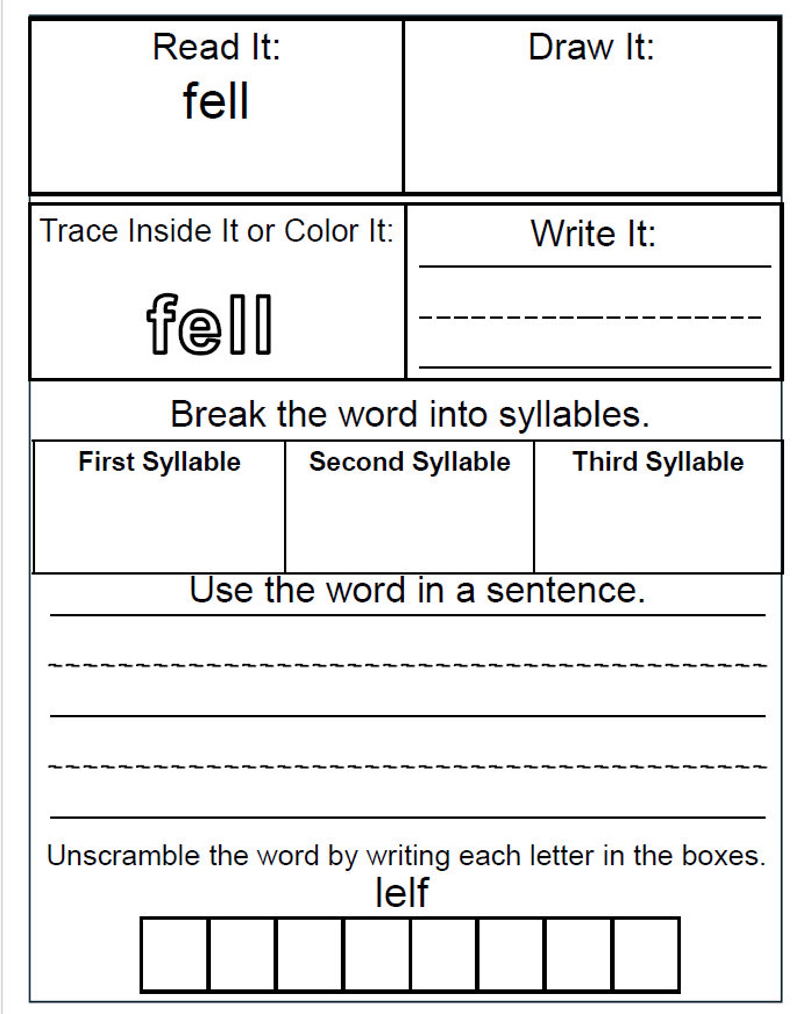 No Prep Sight Word Fry Words (776-800) Worksheets - Etsy