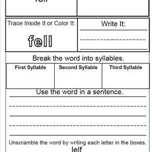 No Prep Sight Word Fry Words (776-800) Worksheets - Etsy