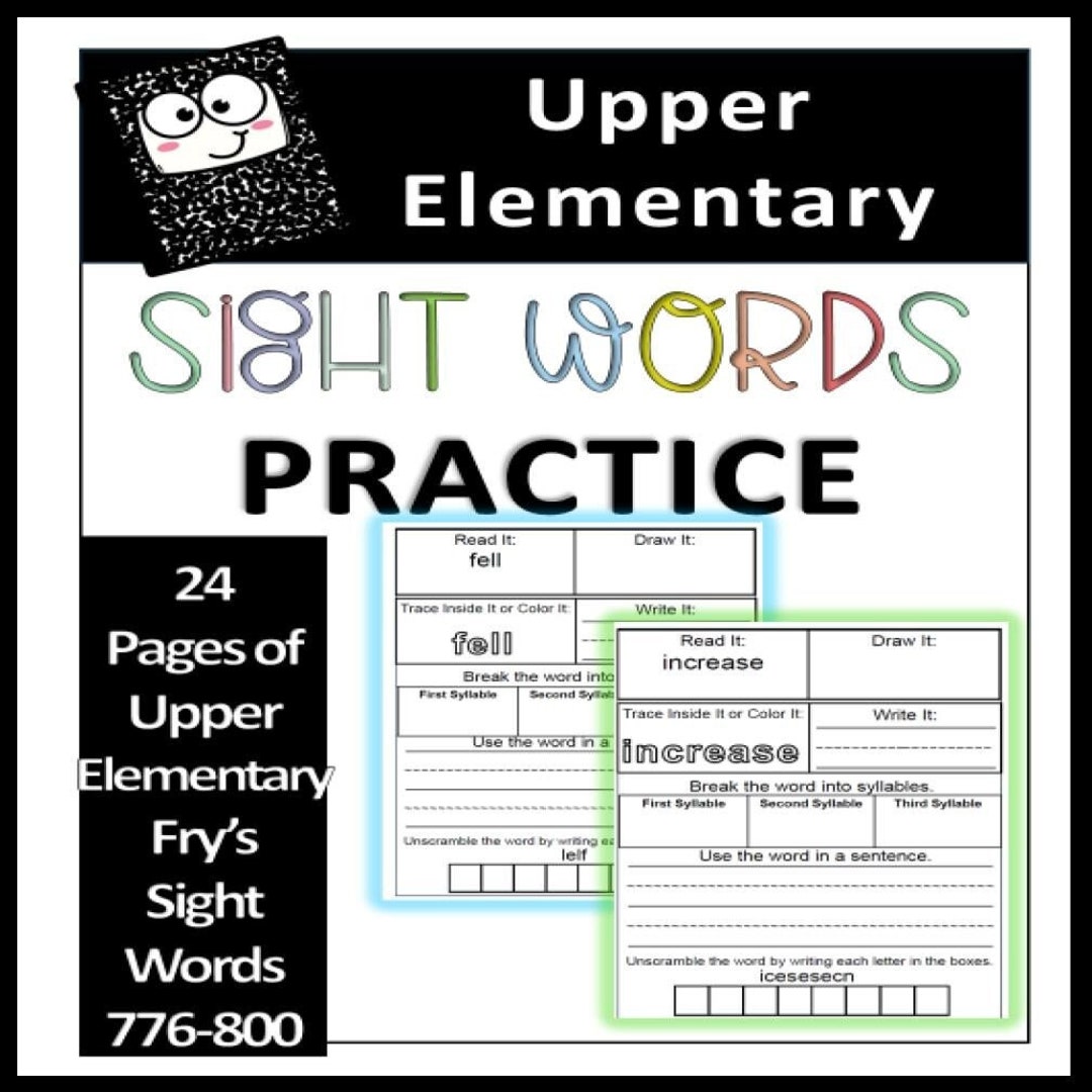 No Prep Sight Word Fry Words (776-800) Worksheets - Etsy