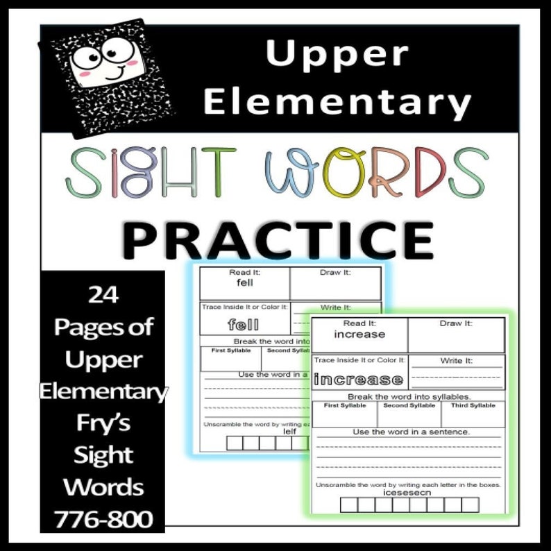 No Prep Sight Word Fry Words (776-800) Worksheets - Etsy