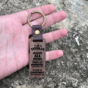 Veteran Keychain, Army,marine,air Force, Coast Guard, His or Her Gift ...