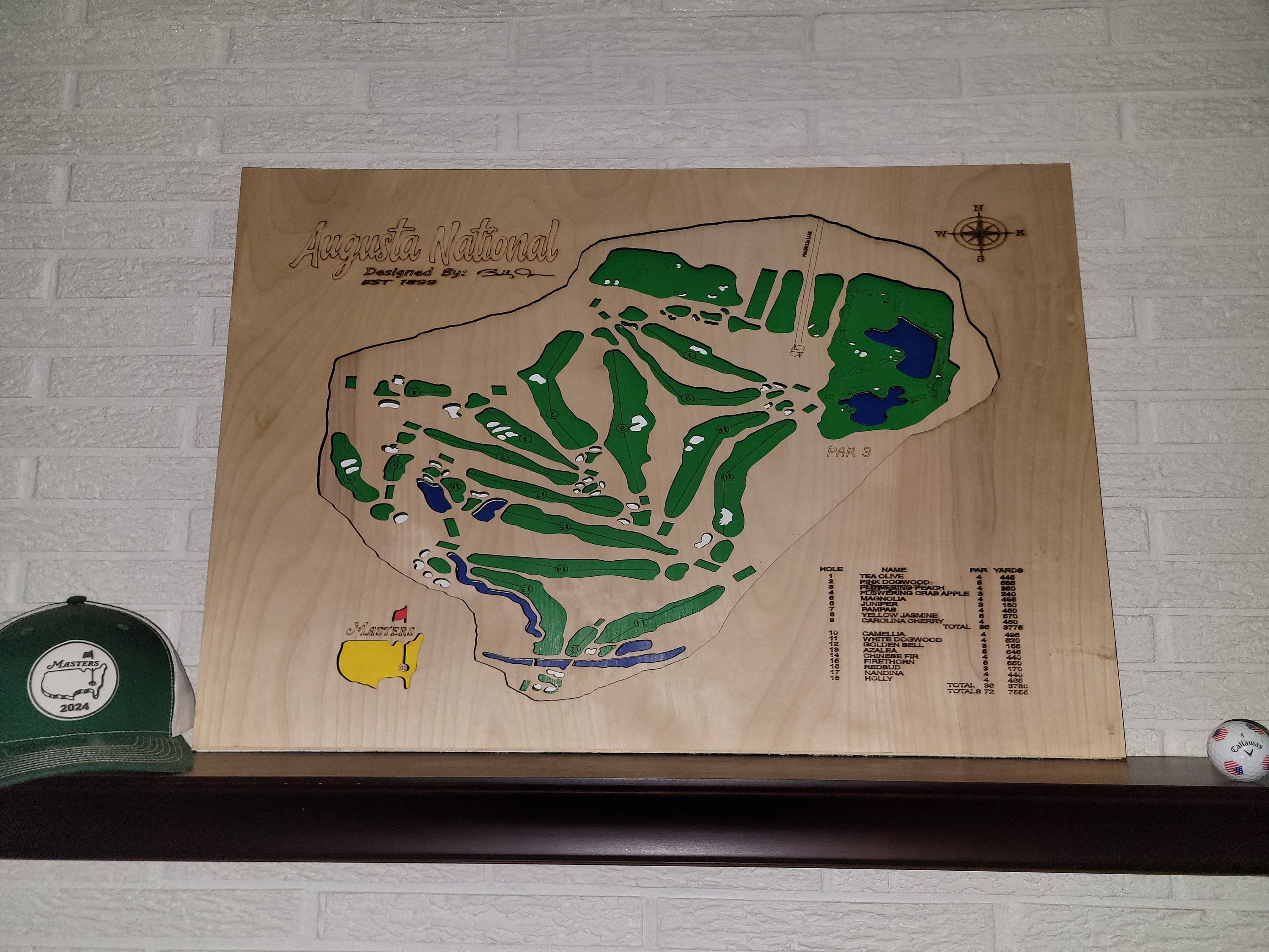 Augusta National Golf Club | Golf Course Map | Golf Gift | Masters - Etsy