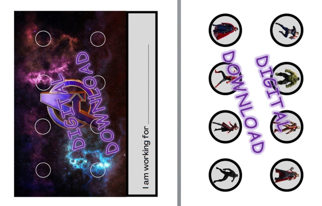 Avengers / Token Board/ DIGITAL DOWNLOAD/ PRINTABLE - Etsy