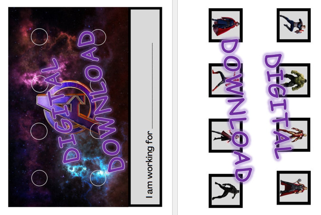 Avengers / Token Board/ DIGITAL DOWNLOAD/ PRINTABLE - Etsy