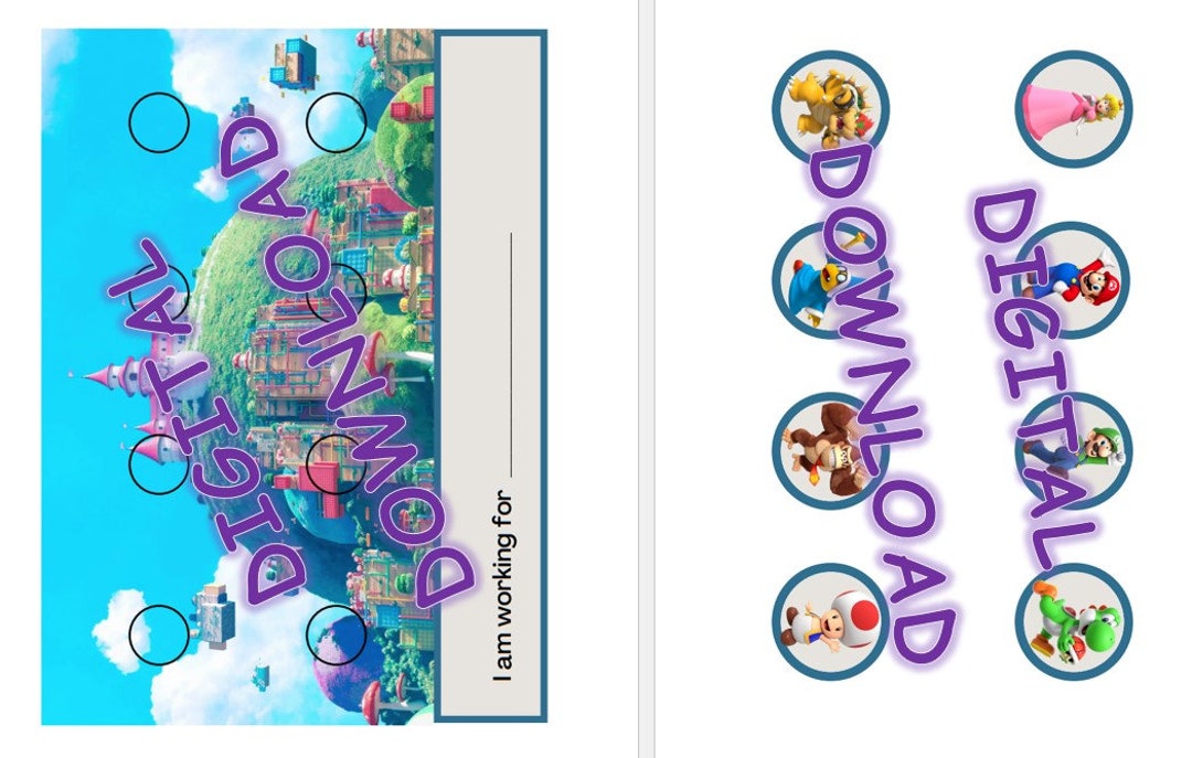 Super Mario / Token Board / DIGITAL DOWNLOAD / PRINTABLE - Etsy