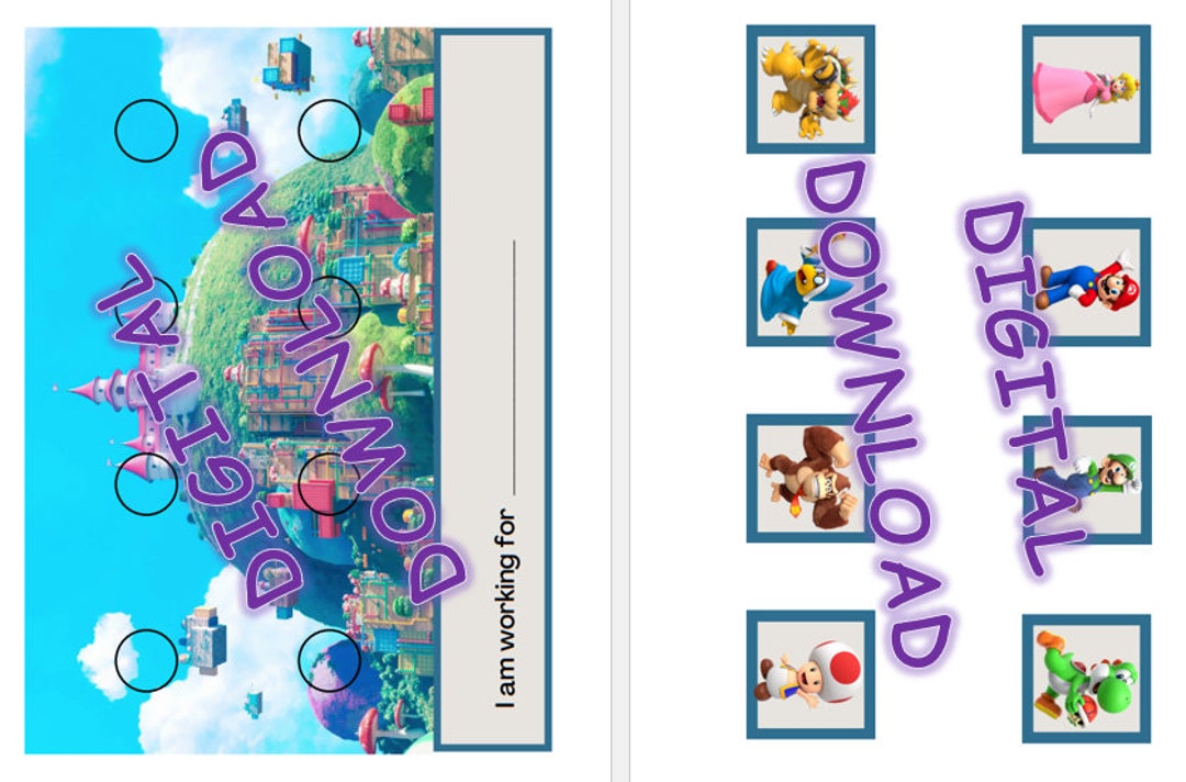 Super Mario / Token Board / DIGITAL DOWNLOAD / PRINTABLE - Etsy