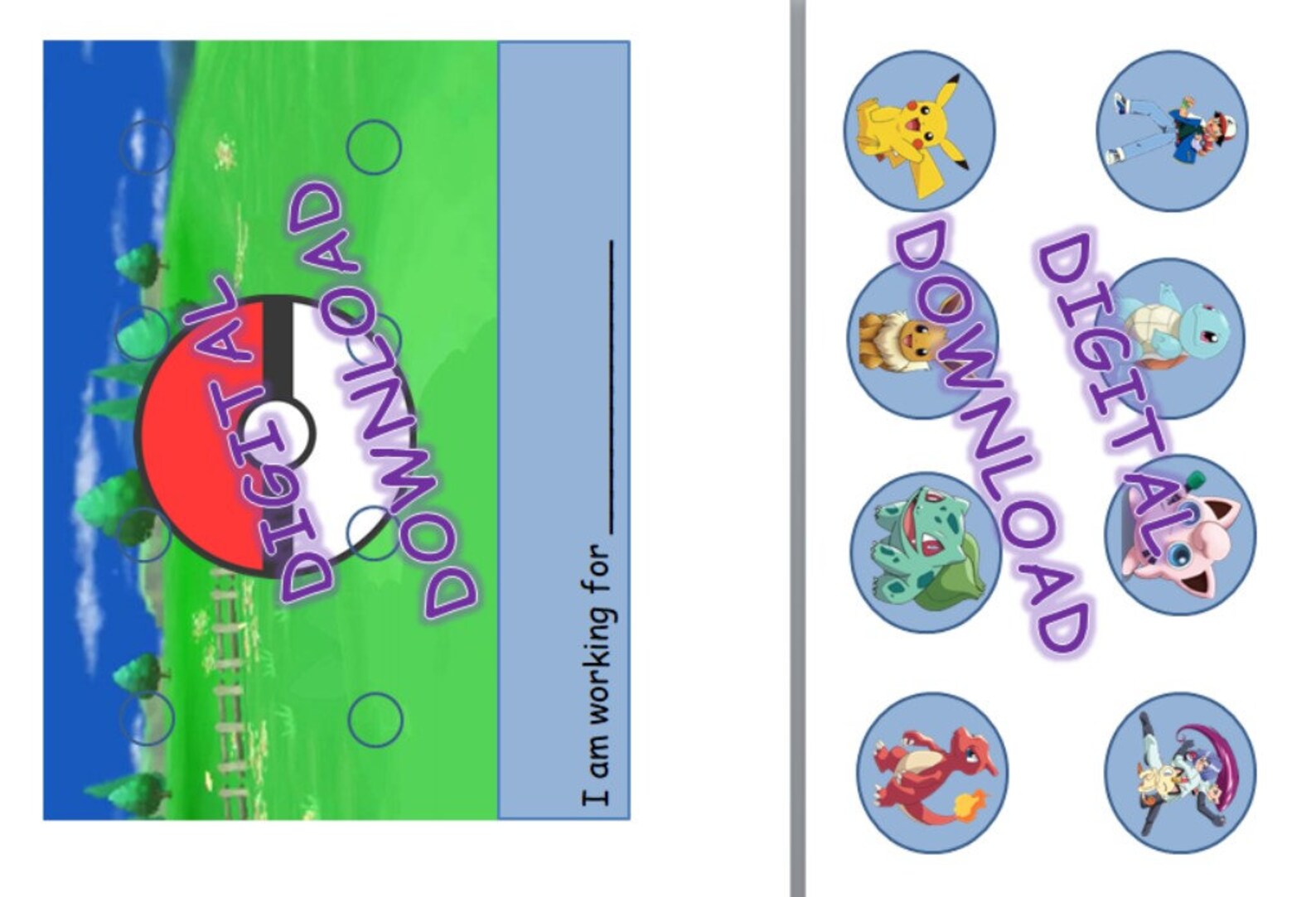 Pokemon / Token Board / DIGITAL DOWNLOAD / PRINTABLE - Etsy