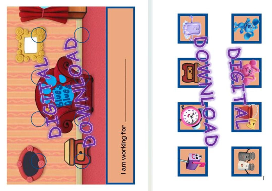 Blues Clues / Token Board / DIGITAL DOWNLOAD / PRINTABLE - Etsy