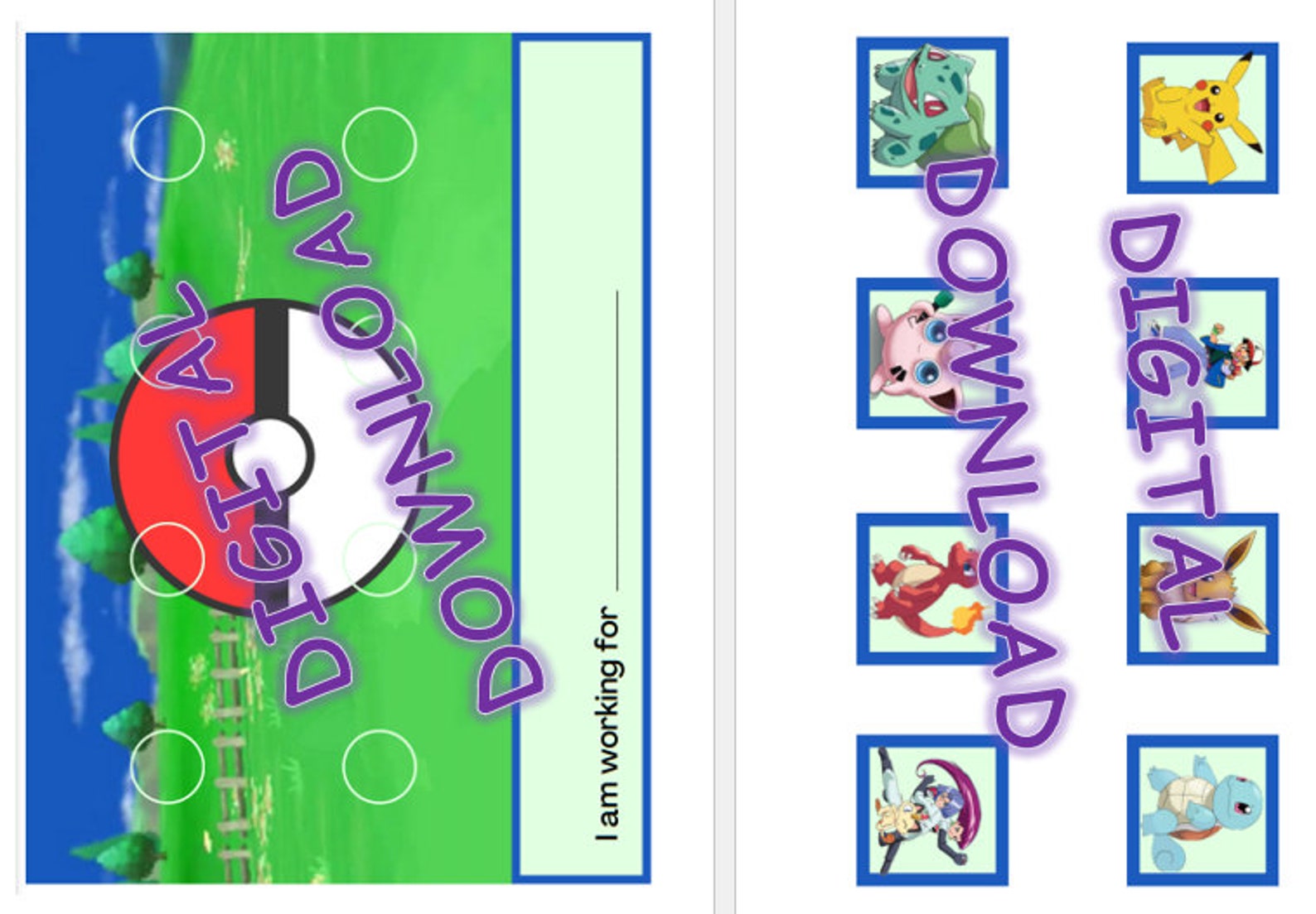 Pokemon / Token Board / DIGITAL DOWNLOAD / PRINTABLE - Etsy