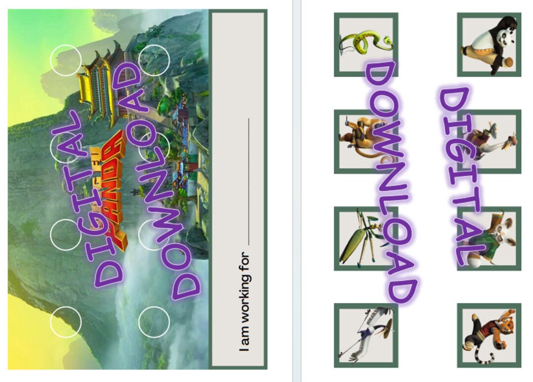 Kung Fu Panda / Token Board / DIGITAL DOWNLOAD/ PRINTABLE - Etsy