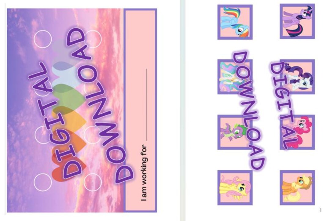 My Little Pony / Token Board / DIGITAL DOWNLOAD / PRINTABLE - Etsy