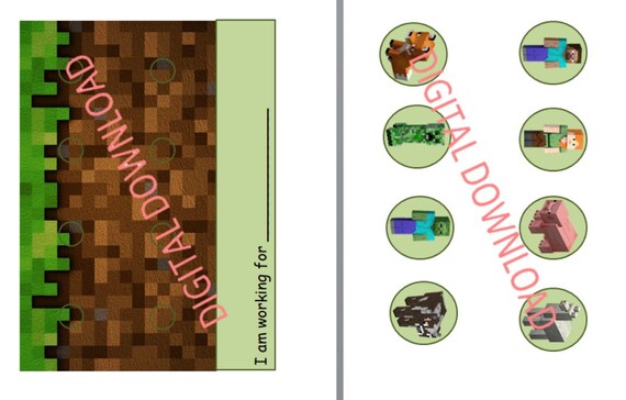 Minecraft / Token Board / DIGITAL DOWNLOAD / PRINTABLE | Etsy UK