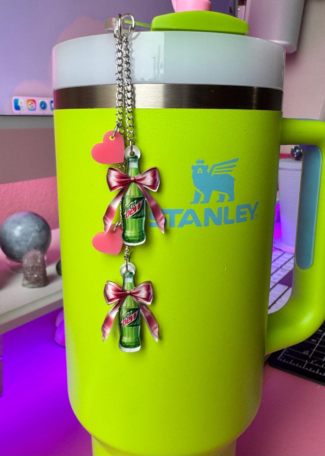 Green Dew Soda Bottle Straw Charm - Etsy