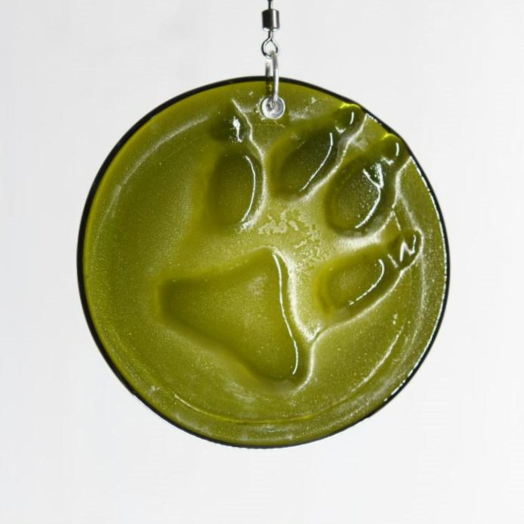 Dog Paw Print Recycled Bottle Bottom Suncatcher - Etsy