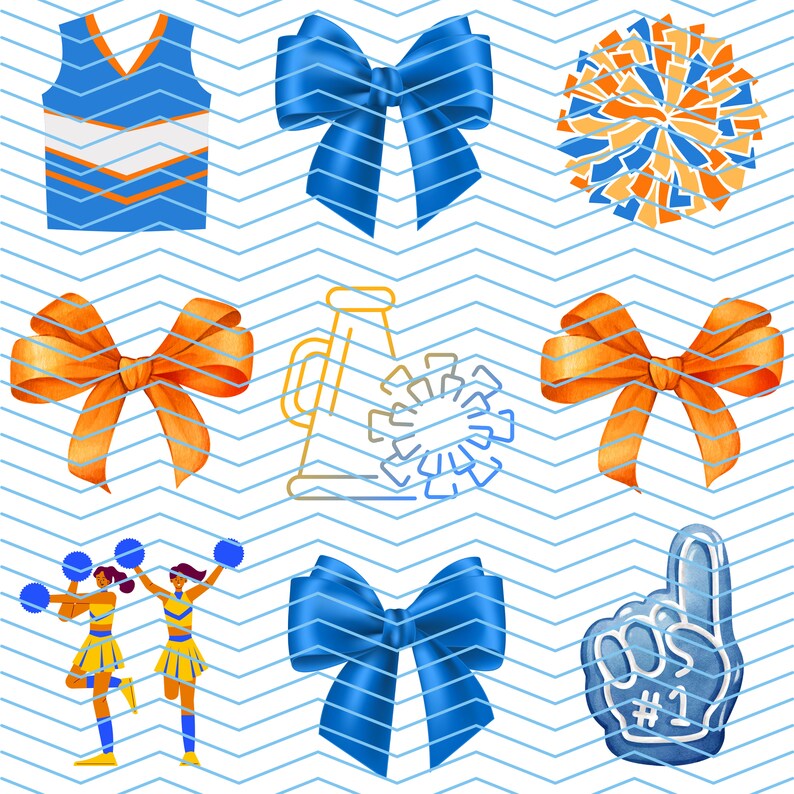 DIGITAL FILE Instant Download PNG Blue and Orange Cheerleading Cheer ...